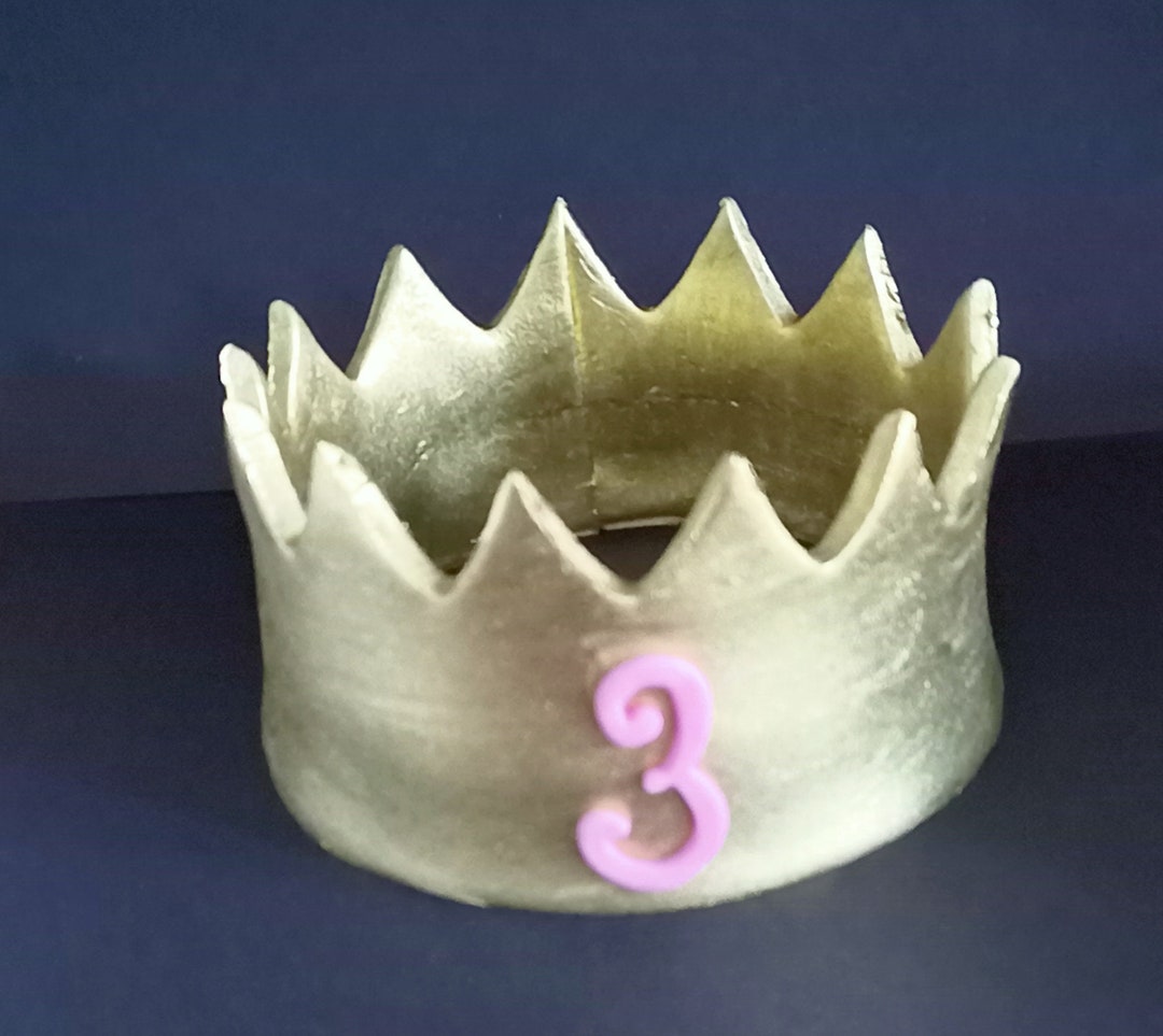 Edible Gum Paste Crown Cake Topper - Etsy