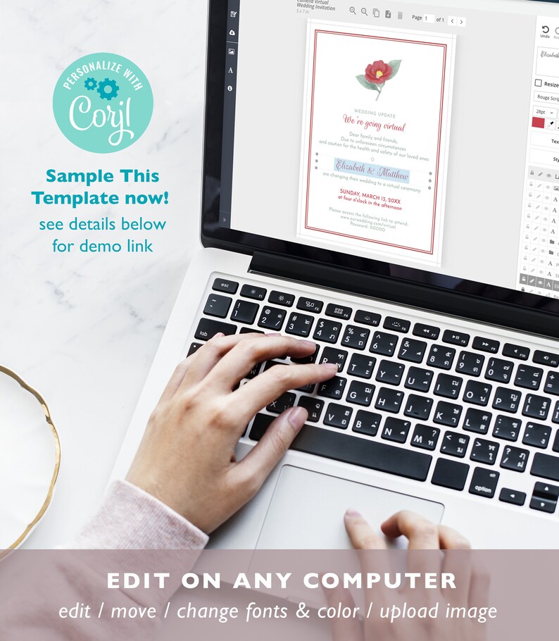 Virtual Wedding Invitation Printable Zoom Wedding Invitation - Etsy