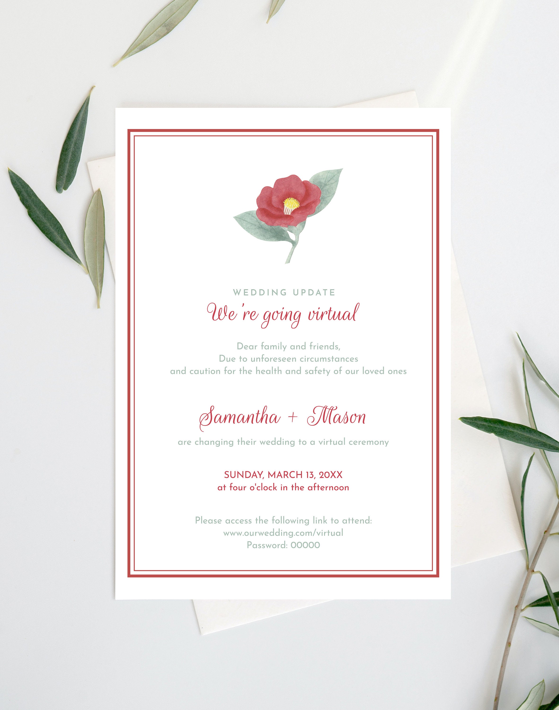 Virtual Wedding Invitation Printable Zoom Wedding Invitation - Etsy