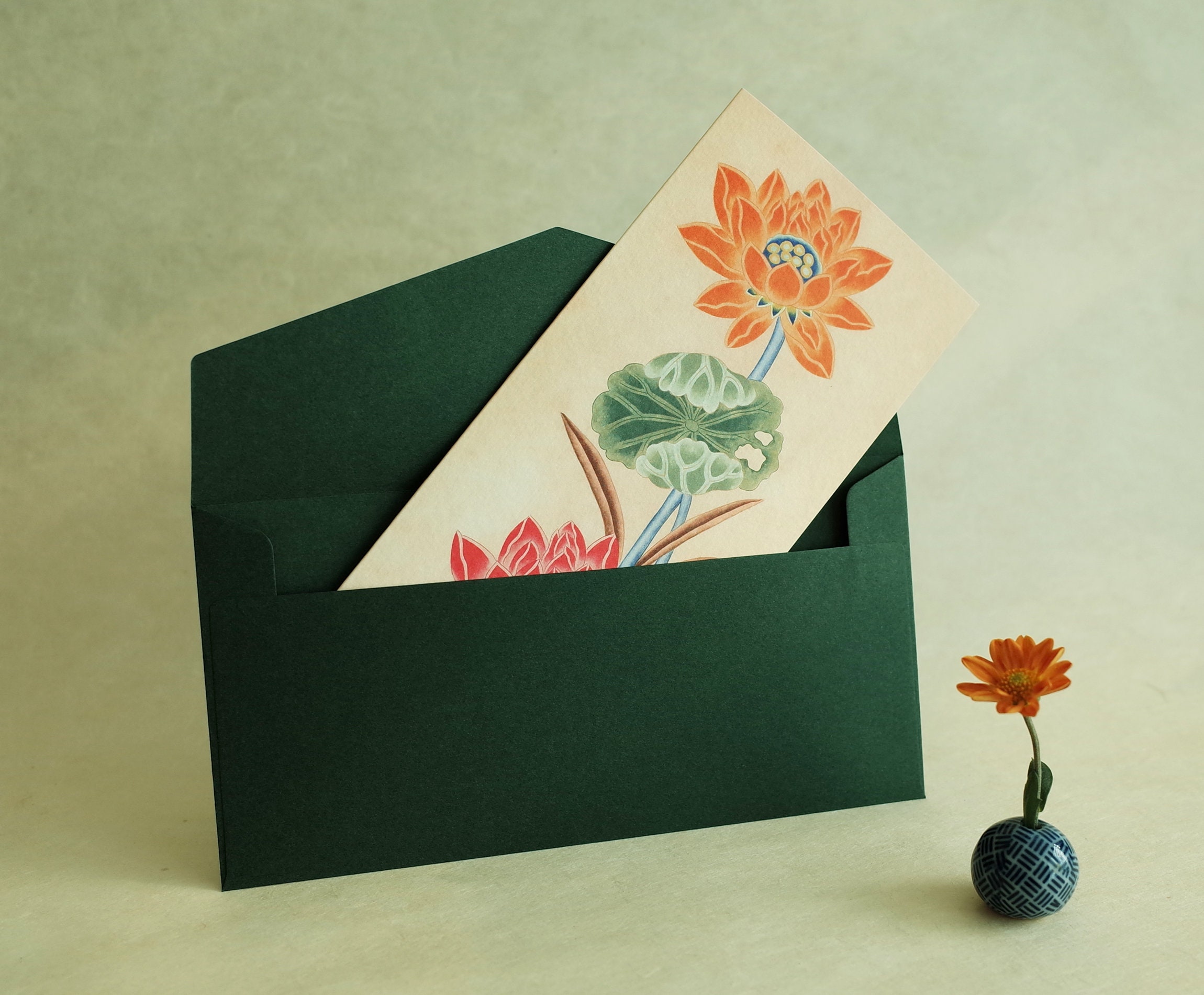 Flower Greeting Card Lotus Flower Card - Etsy