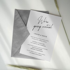 Virtual Wedding Invitation Printable Simple Zoom Wedding - Etsy