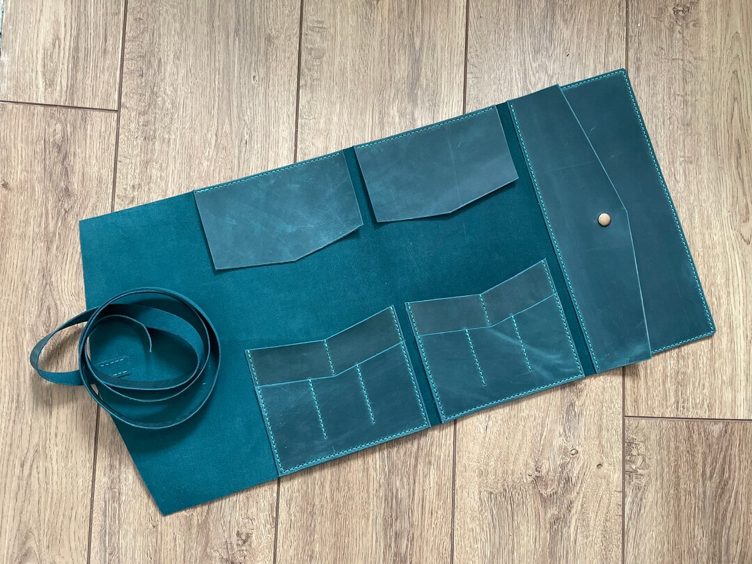 Leather Pencil Roll, Rollmäppchen, Roll up Pencil Case, Painter ...