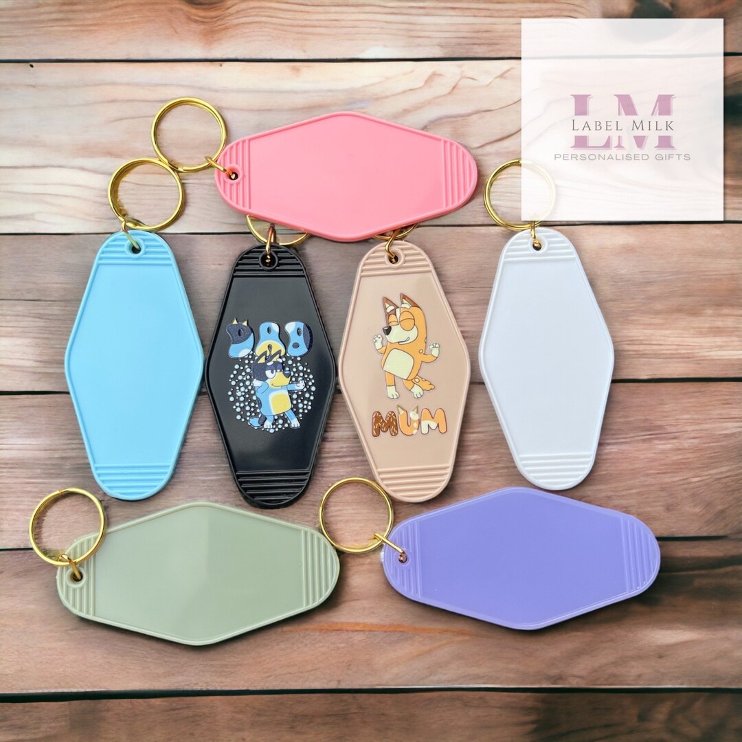 Personalised Bluey Motel Keyrings Bluey Mum Bluey Dad Motel - Etsy UK