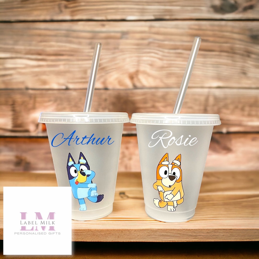 Personalised Kids Bluey Cup, Bluey Bingo Cups, Plastic Tumbler, Juice ...