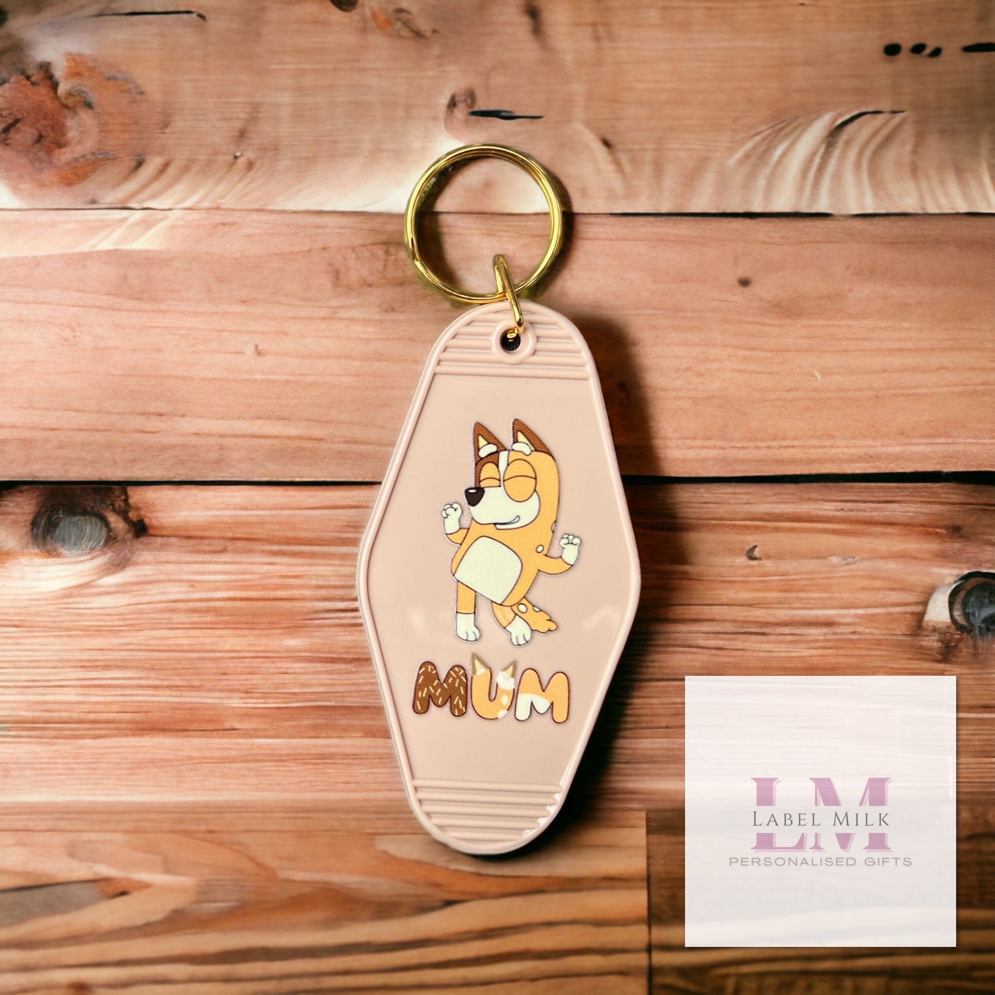 Personalised Bluey Motel Keyrings Bluey Mum Bluey Dad Motel - Etsy UK