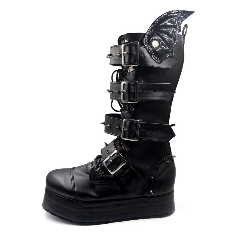 Vampire Boots Platform Boots With Wings Gothic Shoes Vegan - Etsy