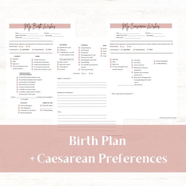 C Section Birth Plan - Etsy