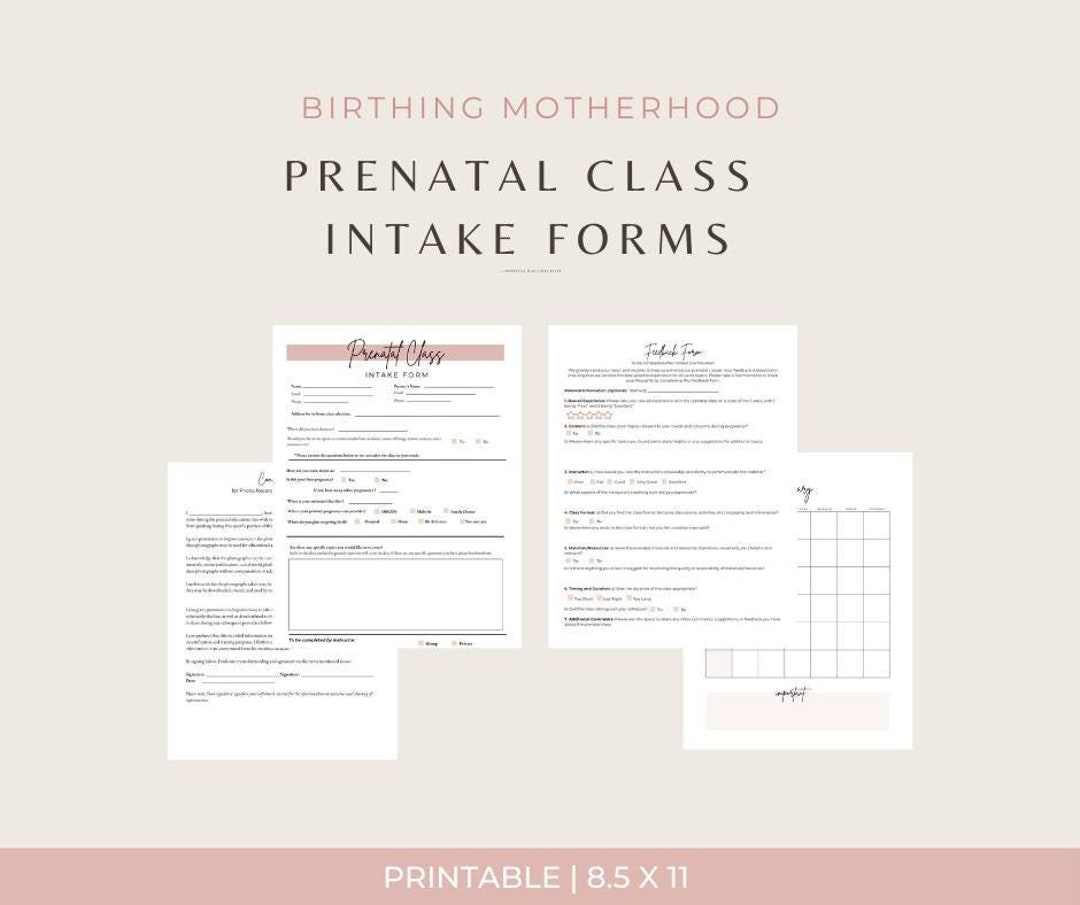Prenatal Class Intake Form Consent Forms And Feedback Form Etsy 6275