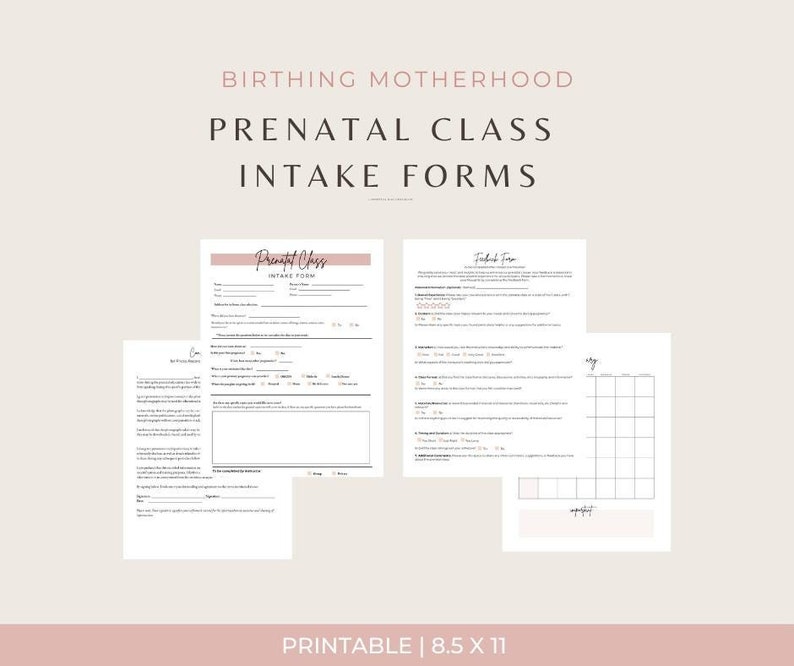 Prenatal Class Intake Form, Consent Forms & Feedback Form - Etsy