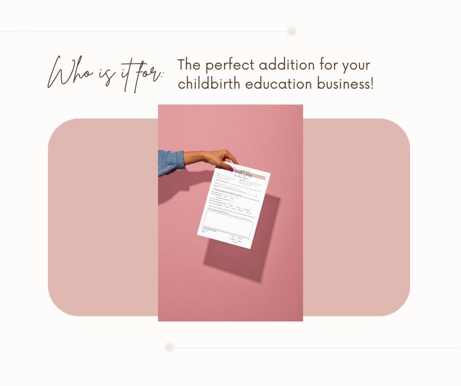 Prenatal Class Intake Form Consent Forms And Feedback Form Etsy 6557
