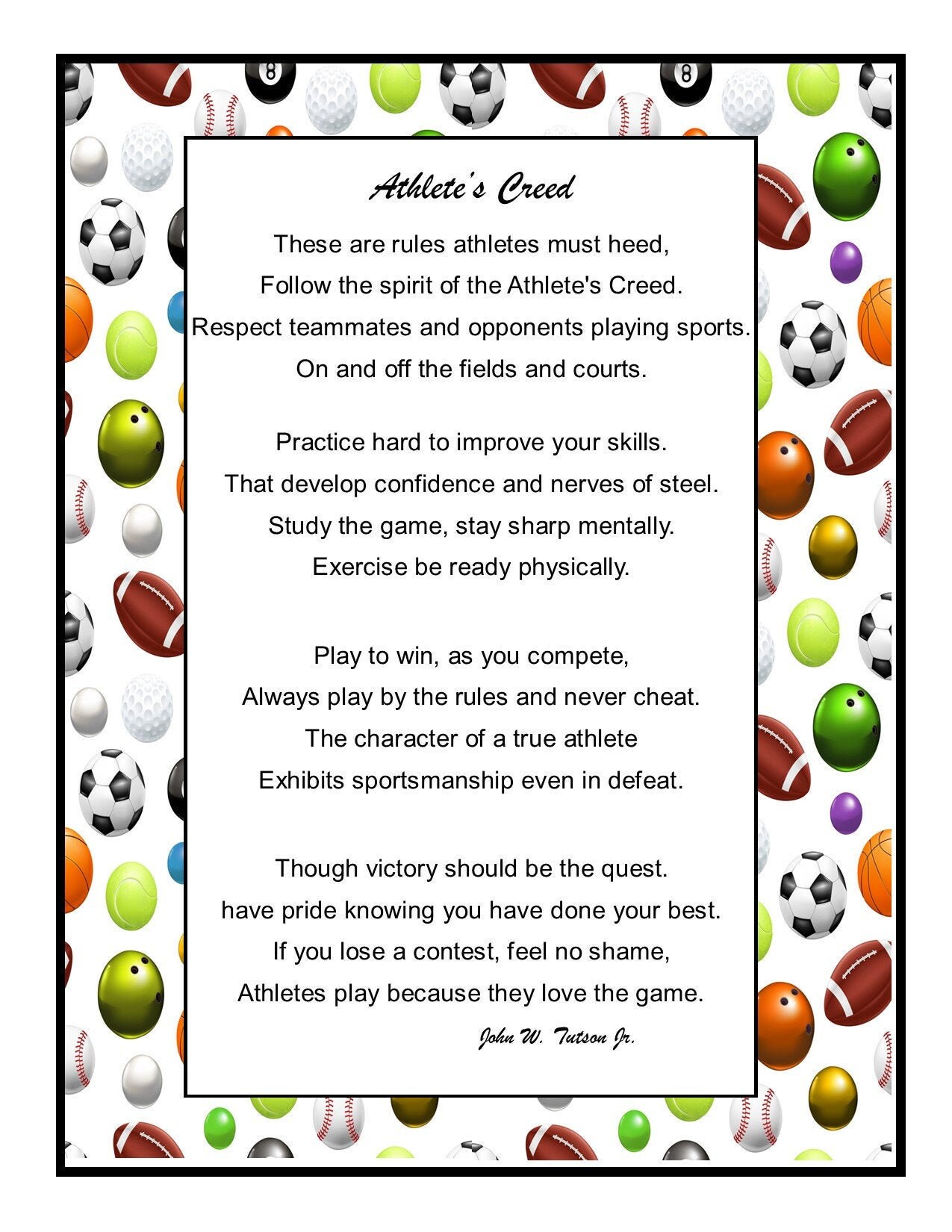 The Athlete's Creed - Etsy