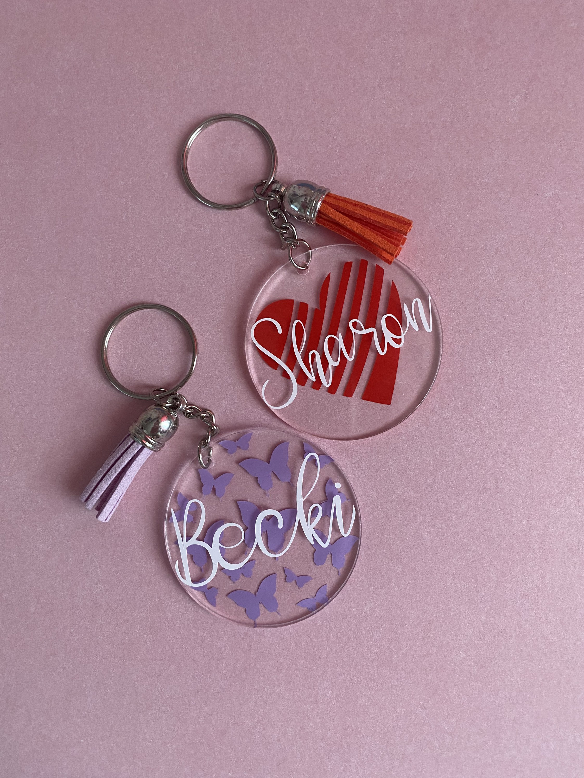 Personalised Name Keyring Custom Acrylic Keyring With | Etsy