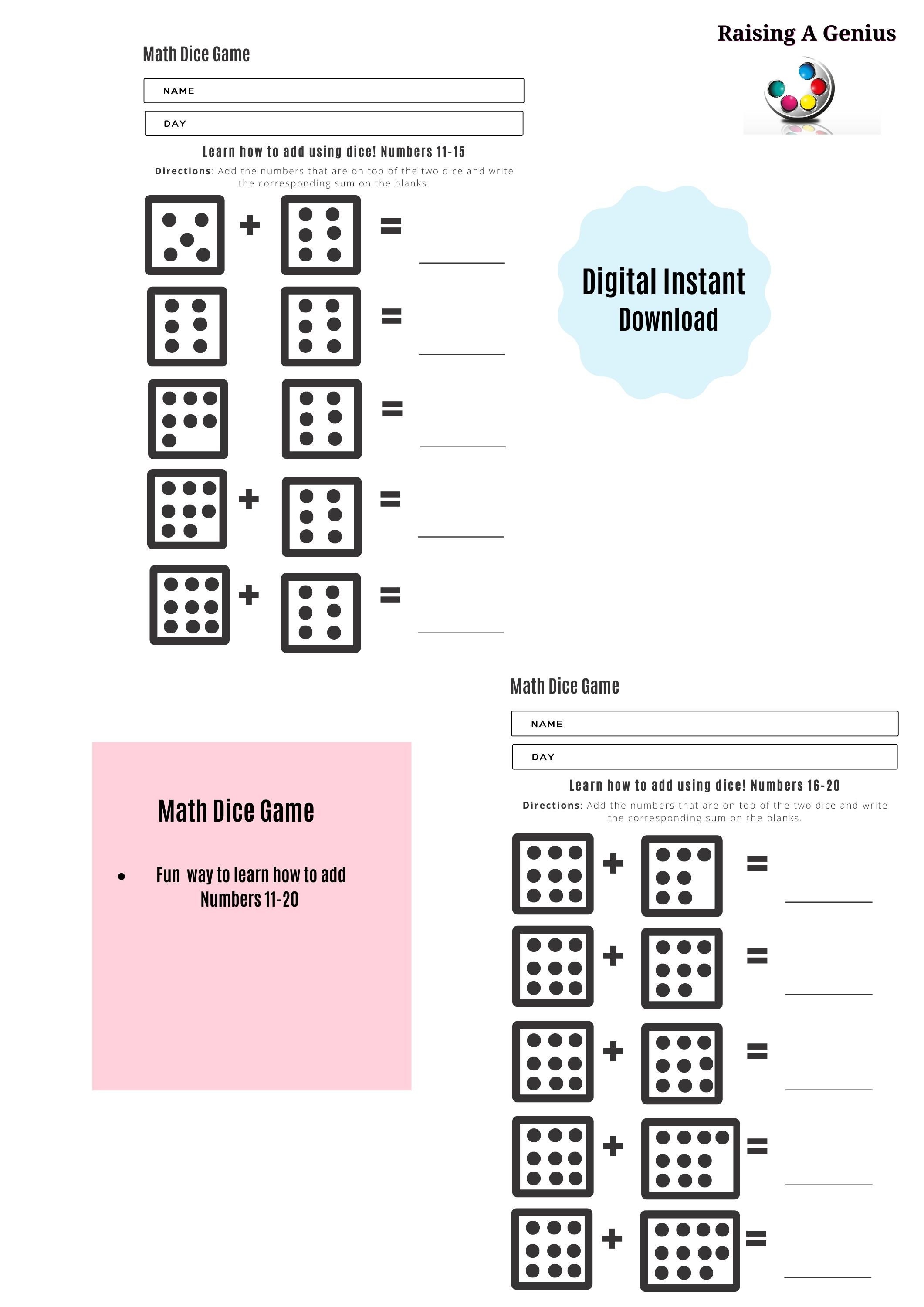 Kindergarten Math Worksheets | Addition Worksheets |worksheets ...