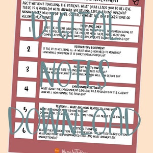 Nurse 60 Second Assessment Template: RN/LPN Nursing Notes (digital ...