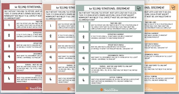 NURSE 60 Second Situational Assessment Nurse Notes Nurse | Etsy Denmark