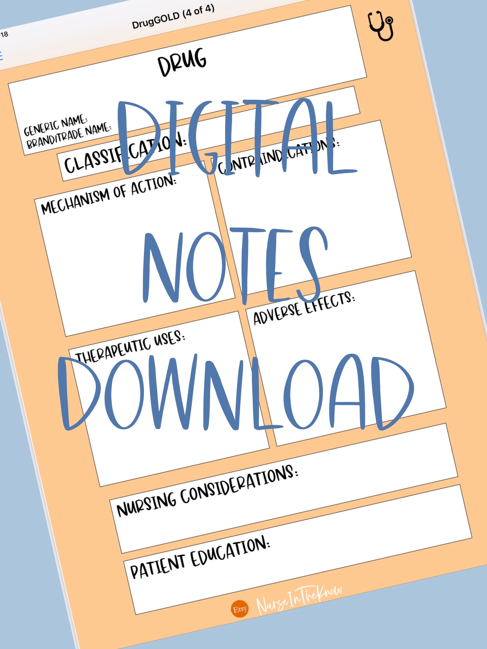NURSE Pharm Nurse Notes - Nurse Templates - Nursing Students - RN - LPN ...