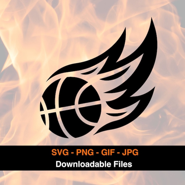 Basketball Flame Svg - Etsy