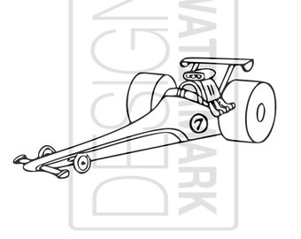 Drag Car Silhouette - Etsy