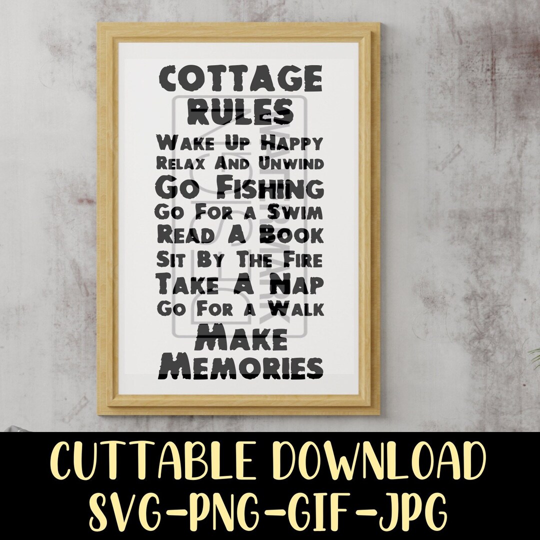 Cottage Rules Svg Instant Download Image Files SVG PNG - Etsy