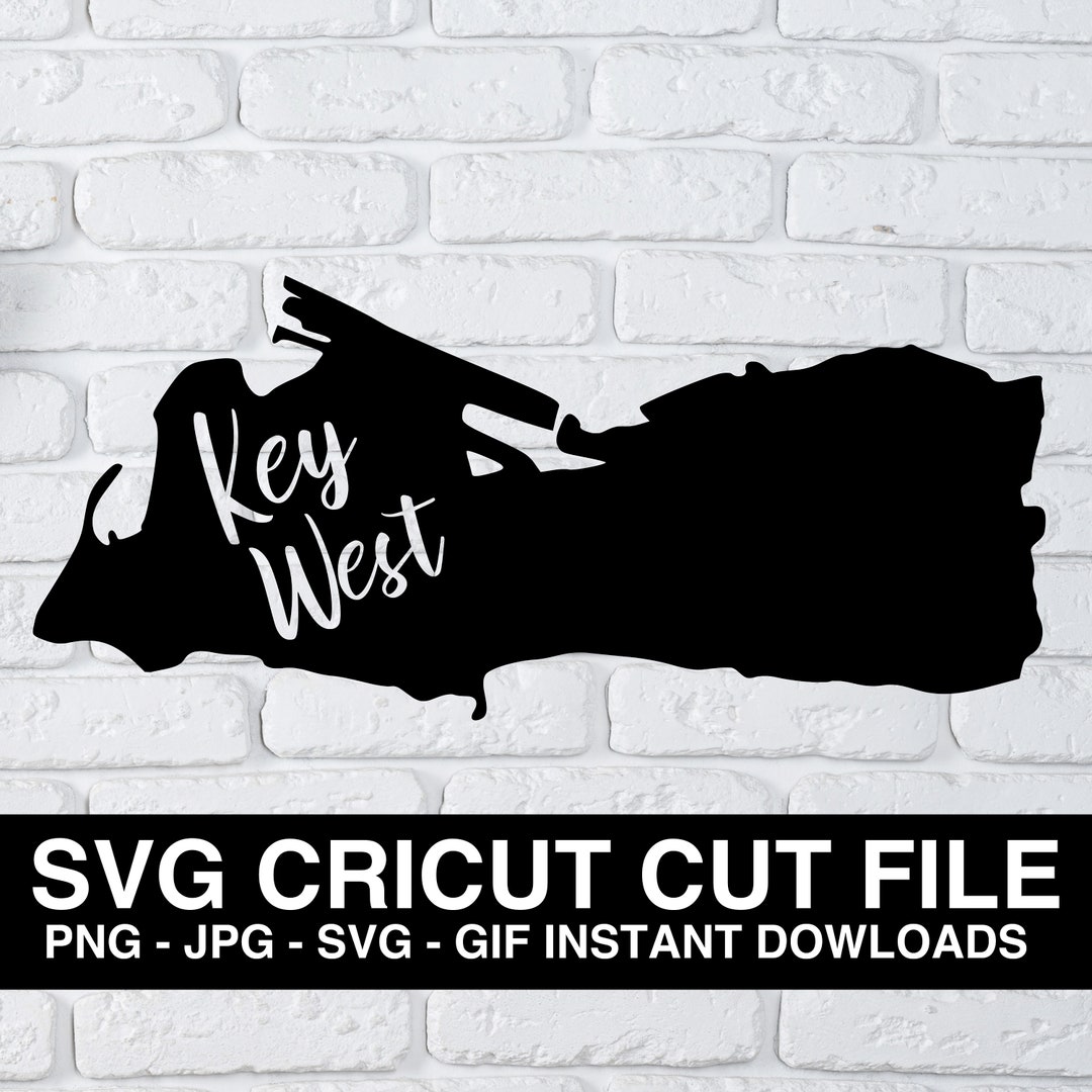 Key West Island Outline With Words Key West, FL Cricut SVG PNG ...