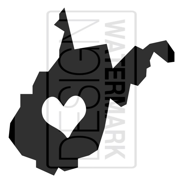 West Virginia Heart - Etsy