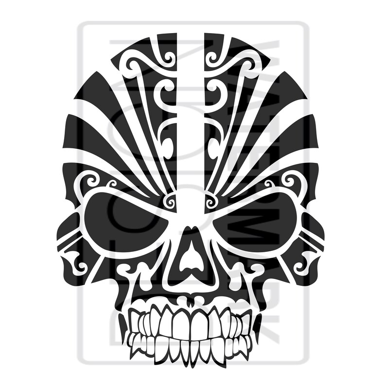 Tribal / Biker Skull Tattoo Style Cuttable Cricut - Etsy