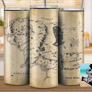 Middle Earth Map - the Hobbit / Lord of the Rings - 20 Ounce Skinny ...