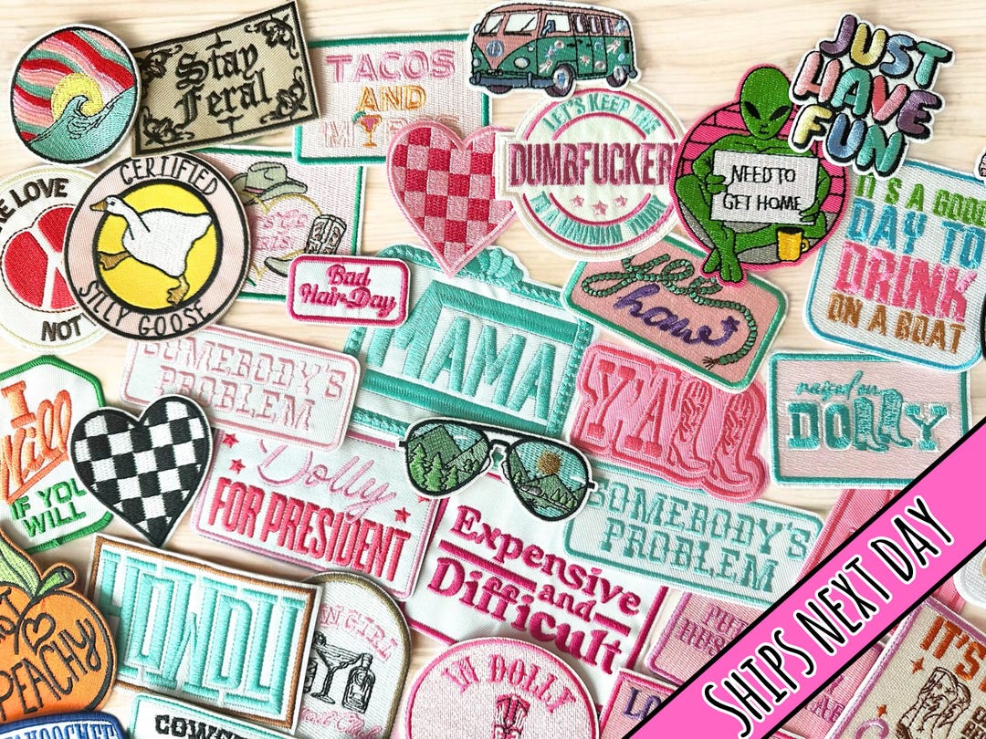 Funny Iron-on Patches: Cowgirl, Beach, Girly - 70 Designs - Etsy