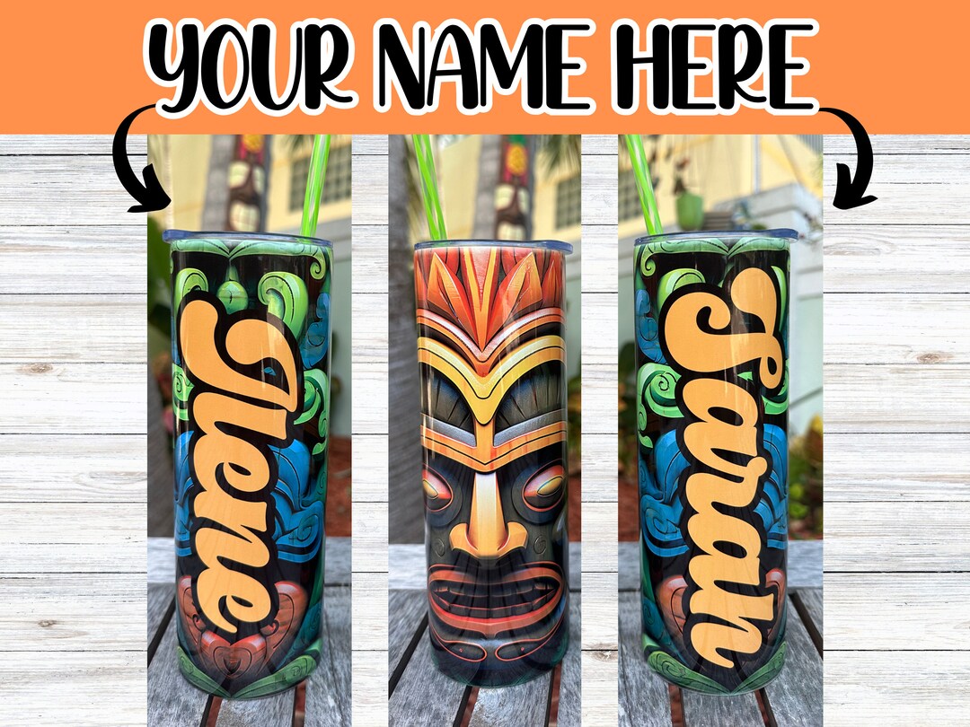 Personalized Tiki Totem Pole Tumbler: Custom Hawaii Trip Cup - Etsy