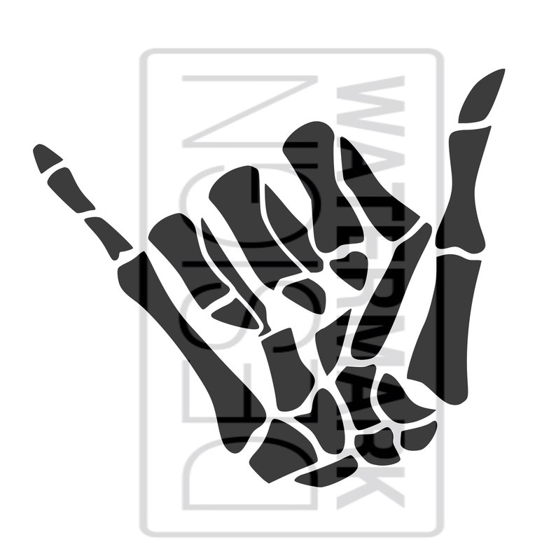 Skeleton Shaka Hand Sign Hang 10 Cricut Cut File - Etsy