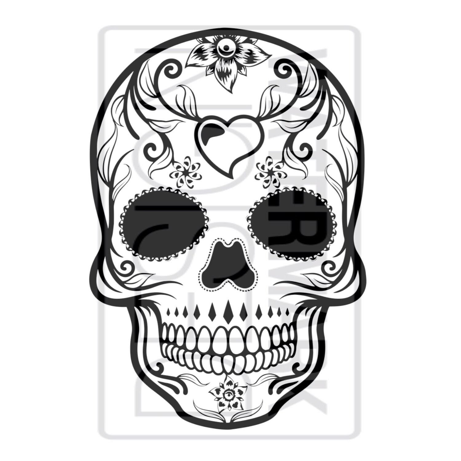 Day of Dead Skull Tattoo Style Cuttable Cricut Silhouette - Etsy