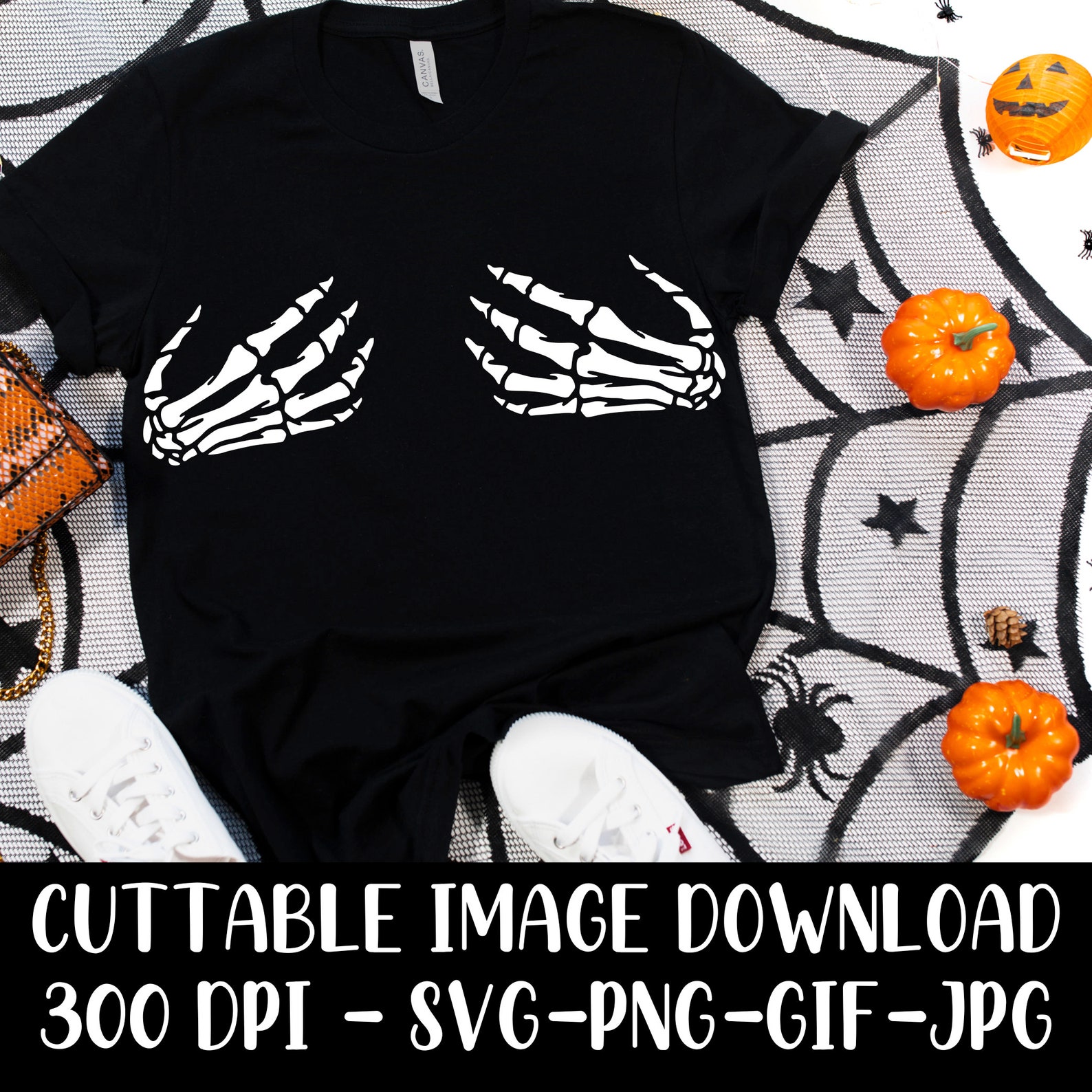 Boobs Skeleton Hands Halloween Cricut Cuttable Vector | Etsy