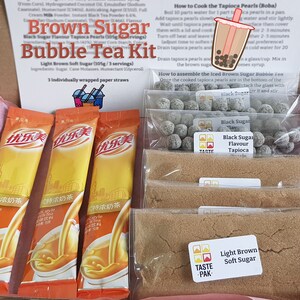 DIY Brown Sugar Bubble Tea Kit Letterbox Gift Boba Tea Kit Unique Personalised Gift Tapioca ...