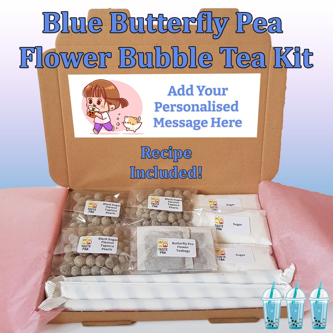 Butterfly Pea Flower Boba Milk Tea Letterbox Gift Bubble Tea Kit Boba ...