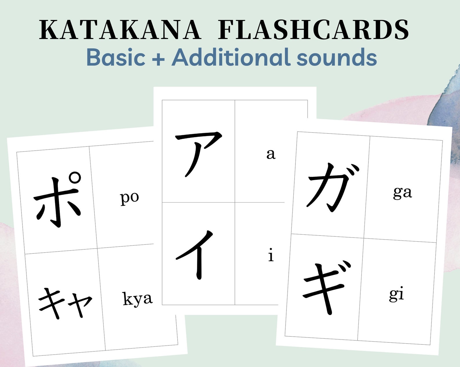 Katakana flash cards print - freakhon