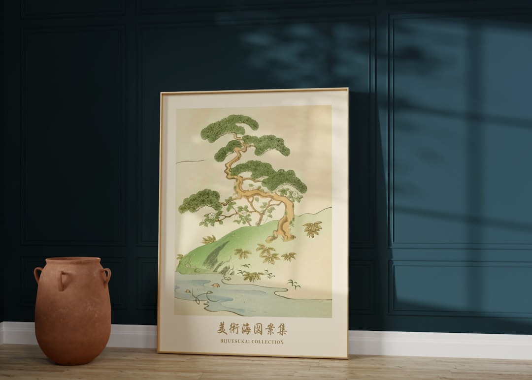 Vintage Japanese Print, Bonsai Tree Print, Vintage Japanese Pine Tree ...