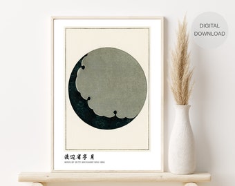 Japanese Moon Art - Etsy