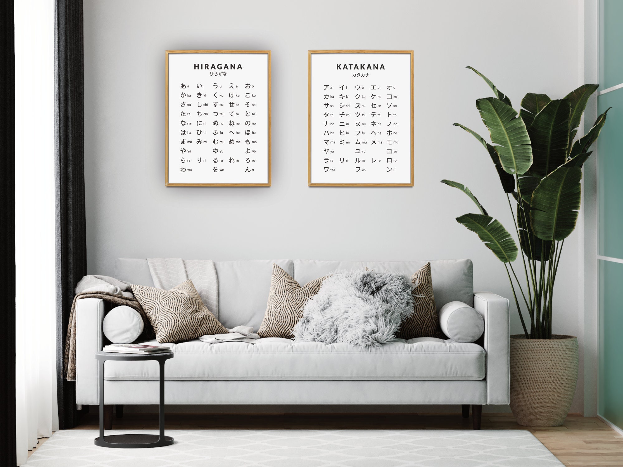 Japanese Alphabet Poster, Hiragana Katakana Chart Print, Japanese Wall ...