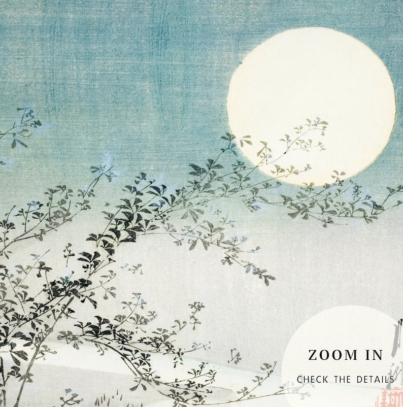 Vintage Japanese Moon Print, Ogata Gekko Woodblock Art - Etsy