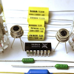 Tesla Rare Vintage Electronics Lot ~ Tubes Gold Plated Resistors Gold ...