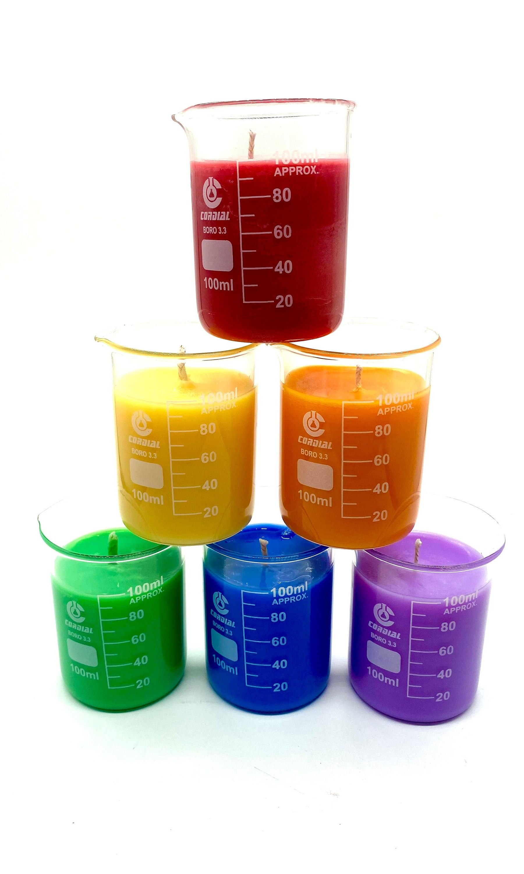 Lab Beaker Candle Soy Wax Gift Set, Rainbow Science Candles, Scientist ...