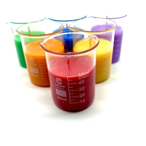 Lab Beaker Candle Soy Wax Gift Set, Rainbow Science Candles, Scientist ...