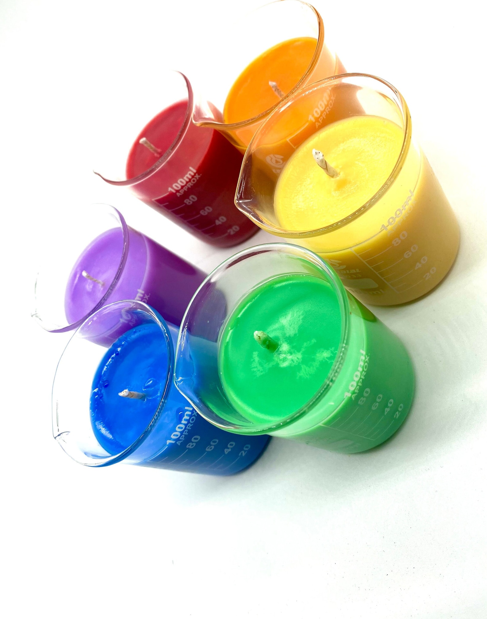 Lab Beaker Candle Soy Wax Gift Set, Rainbow Science Candles, Scientist ...