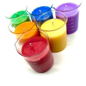 Lab Beaker Candle Soy Wax Gift Set, Rainbow Science Candles, Scientist ...
