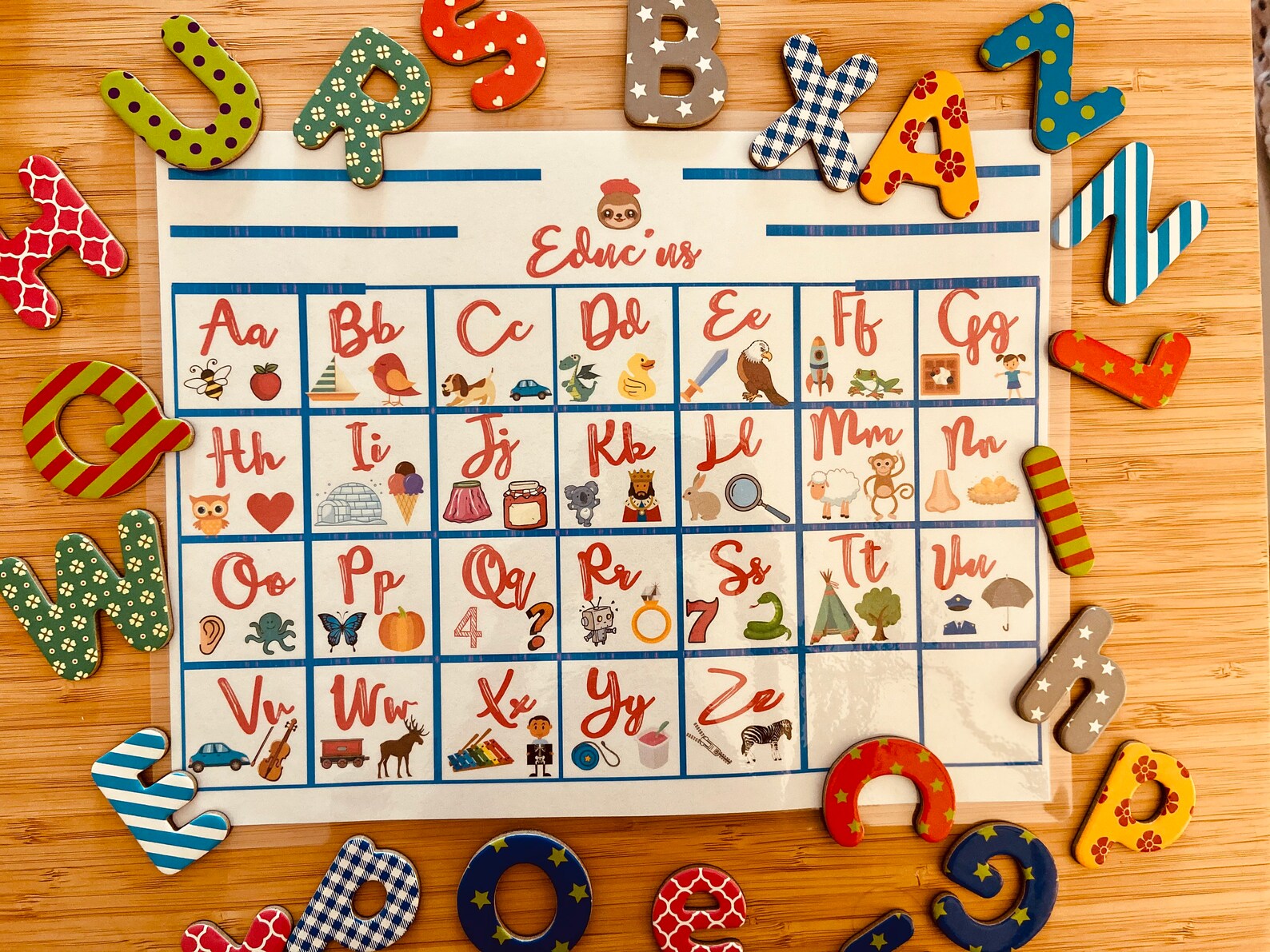 Alphabet Chart bilingual letter Sounds Digital Download ABC | Etsy