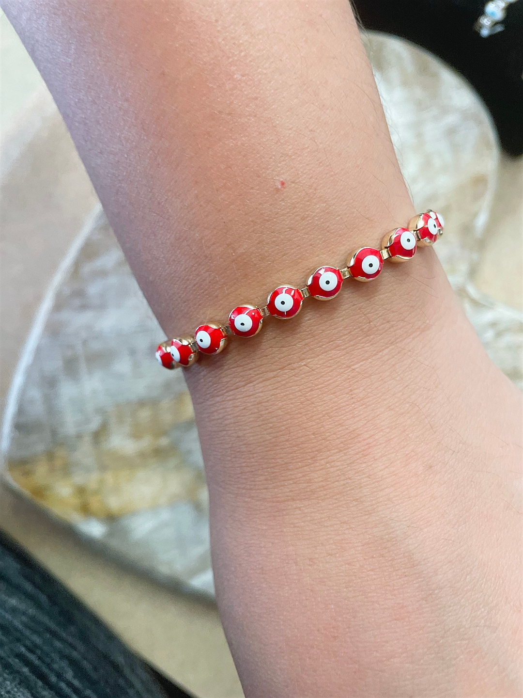 Red Evil Eye Bracelet - Etsy