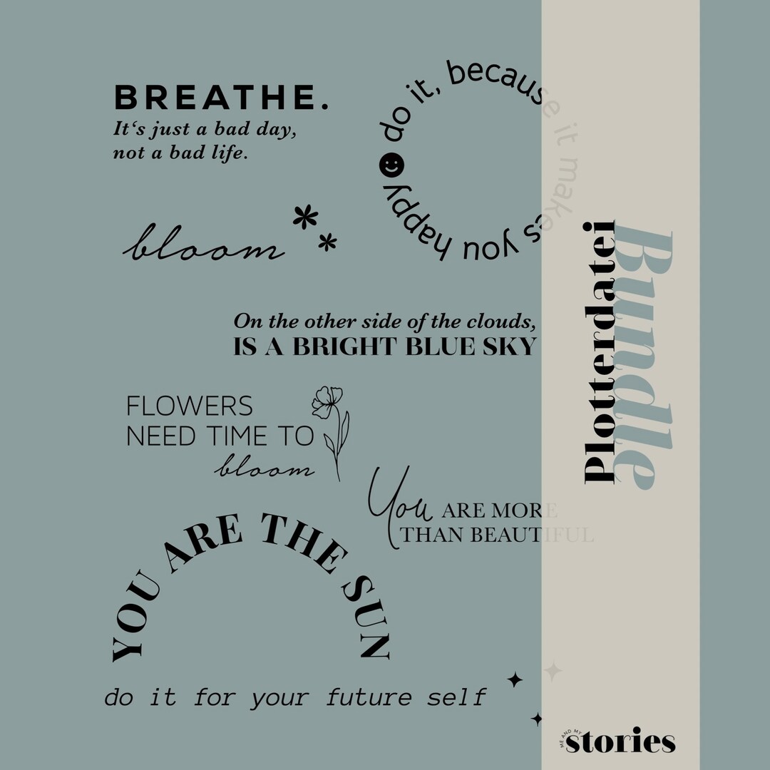 Plotter File SVG Set Self-love Sayings & Lettering Statement Quotes ...