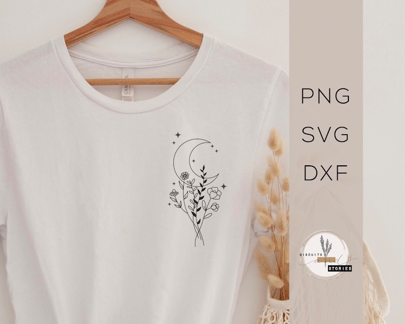 Plotterdatei SVG Boho Wildblumen Mond Blume Sterne - Etsy.de