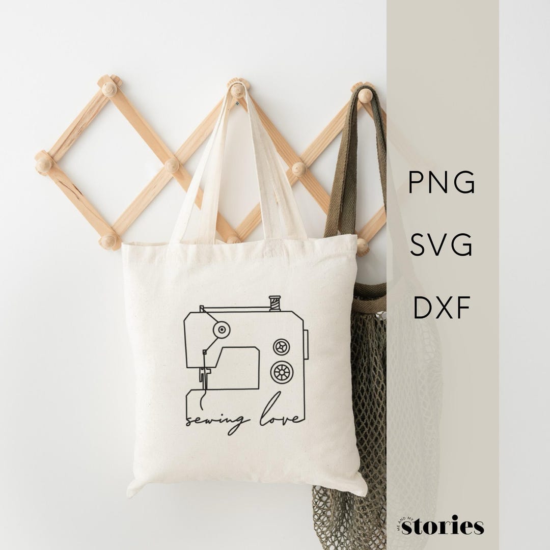 SVG Plotter File – Sewing Love | Line Art Sewing Machine With Lettering ...