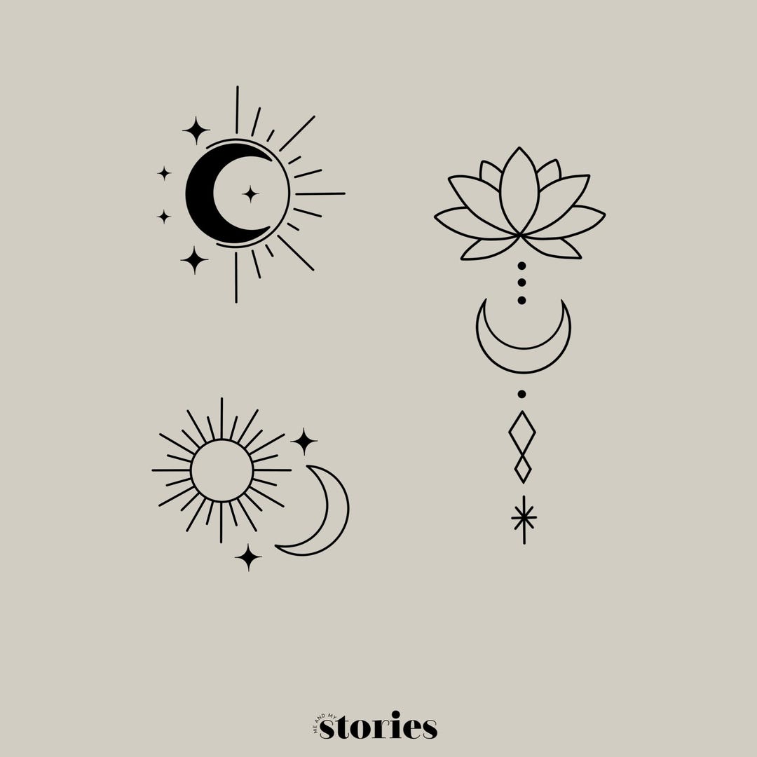 Plotter File Set SVG - Boho Illustration Moon & Sun | Digital Product, Graphic File for Plotters ...